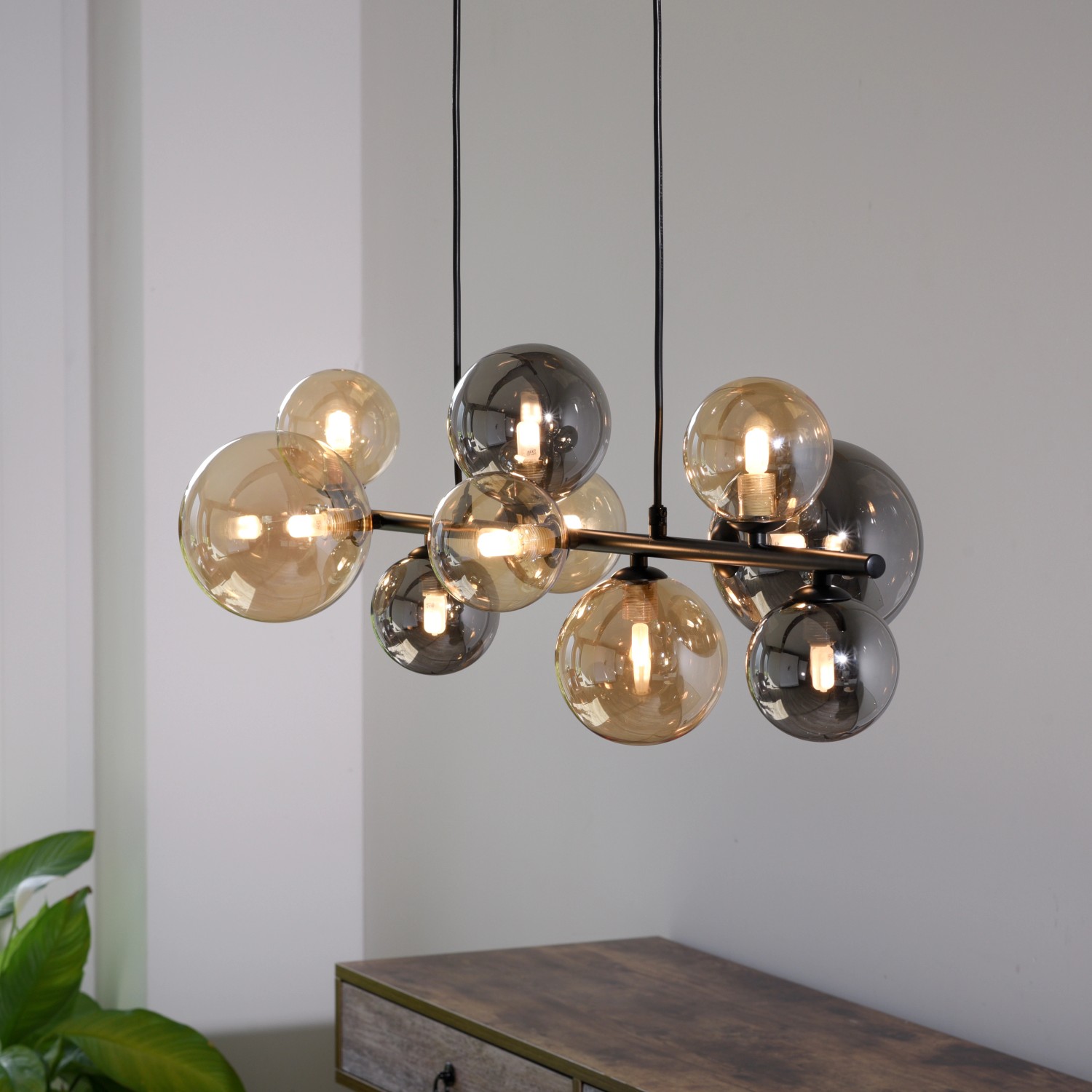 Paul Neuhaus Závěsné svítidlo Popsicle 10bodové, černá, 85 x 150 cm ...