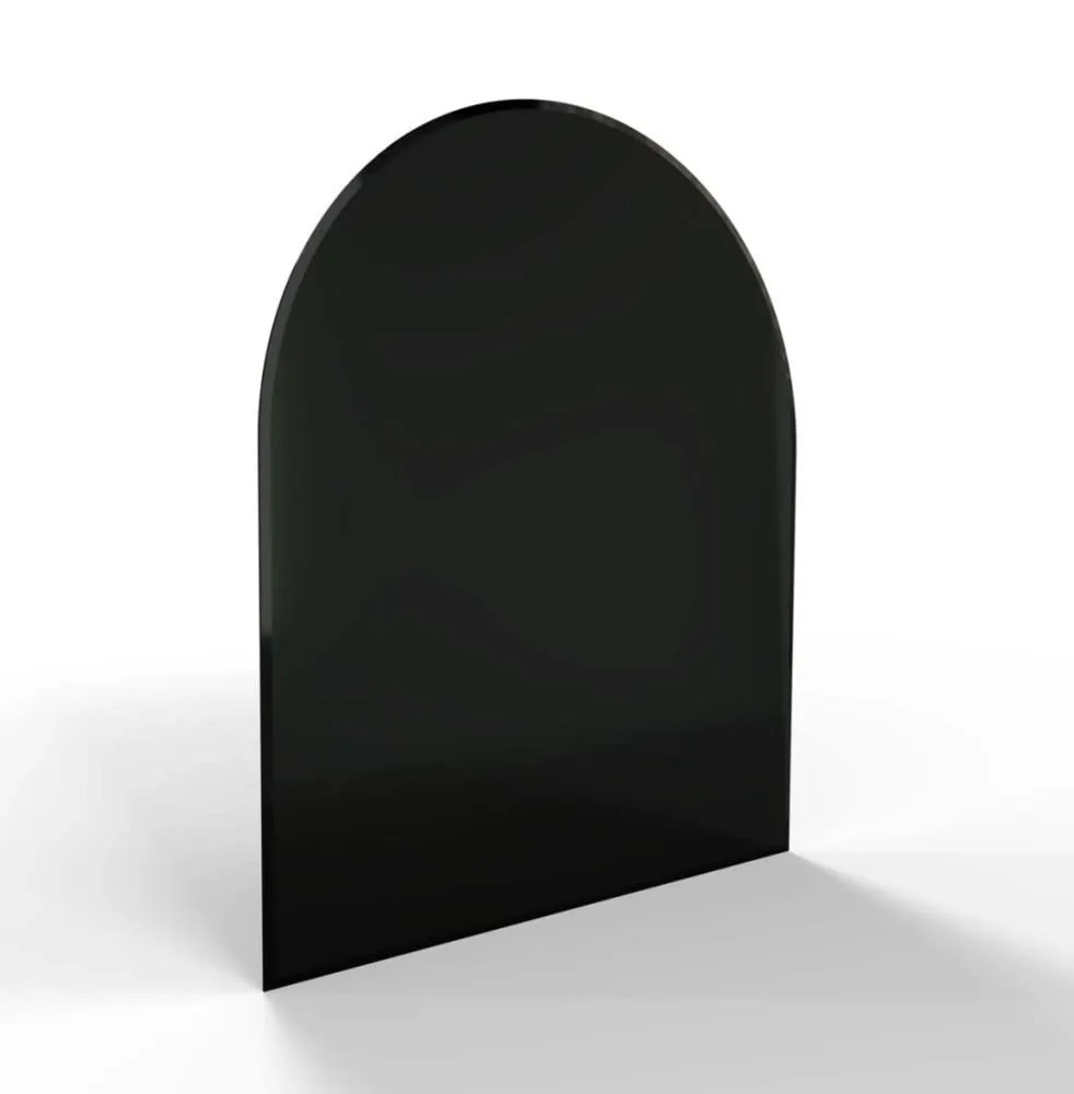 HS Flamingo Sklo pod kamna oblouk R500, černé, 1000 x 1200 x 6 mm