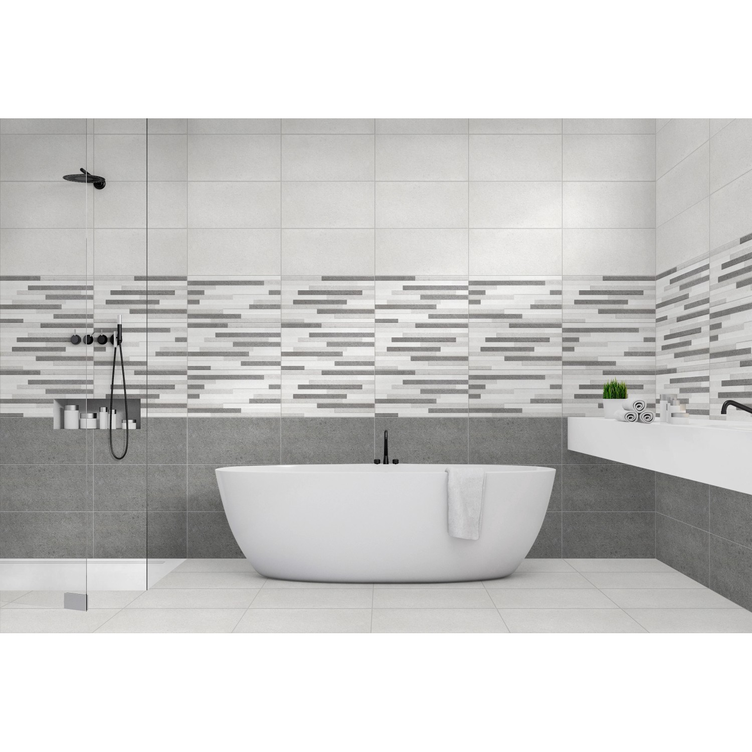 Dekorativní obklad Villa Decoro Grigio, 26 x 52 cm