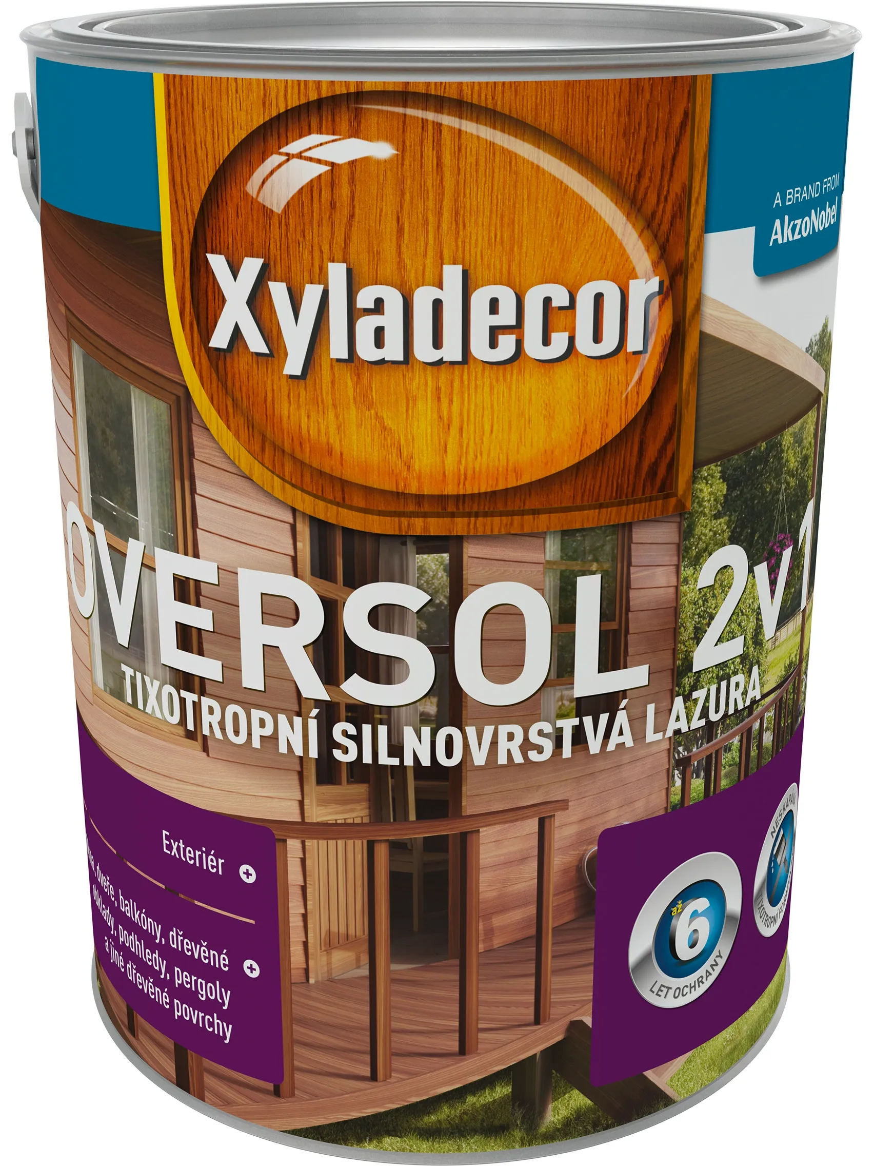 Xyladecor Tixotropní silnovrstvá lazura Oversol 2v1 meranti 5 l koupit ...