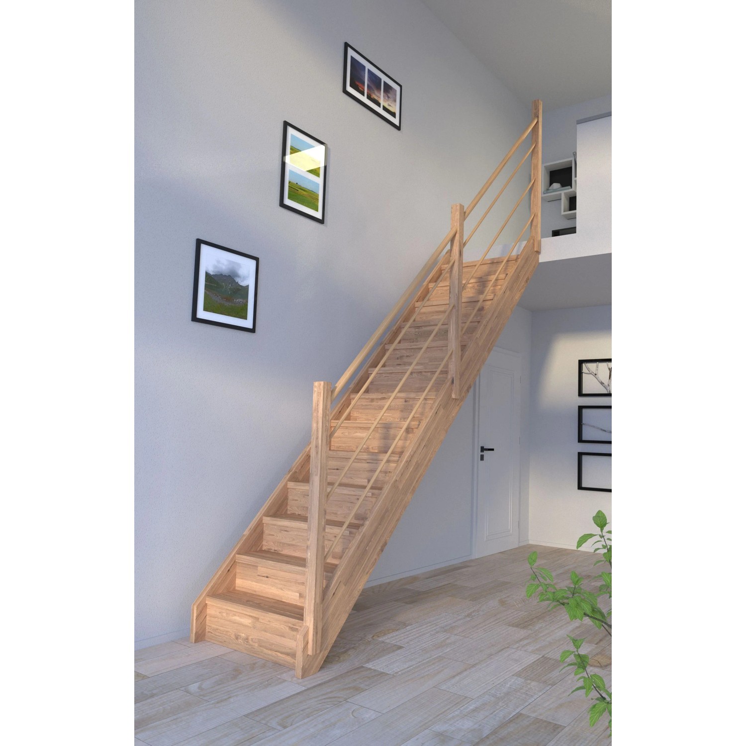 StarWood Schody Mykonos Pro dubové rovné 80cm uzavřené dřev. design ...