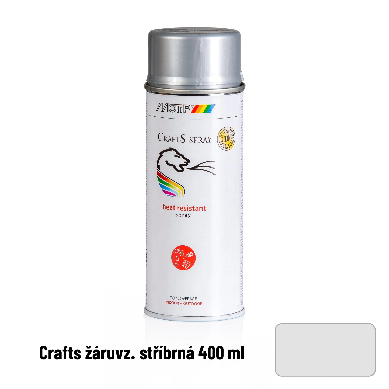 Motip Lak ve spreji Crafts žáruvzdorný stříbrný 400 ml nakoupit u OBI