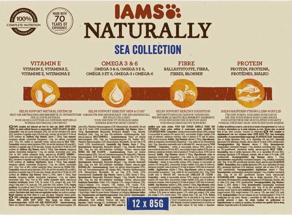 IAMS Multipack Naturally Adult s mořským masem v omáčce 12x 85 g ...