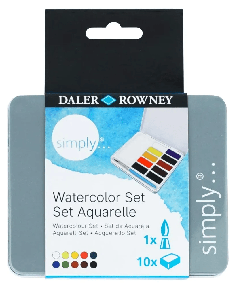 Daler Rowney Cestovní sada akvarelových barev SIMPLY, 10dílná nakoupit ...