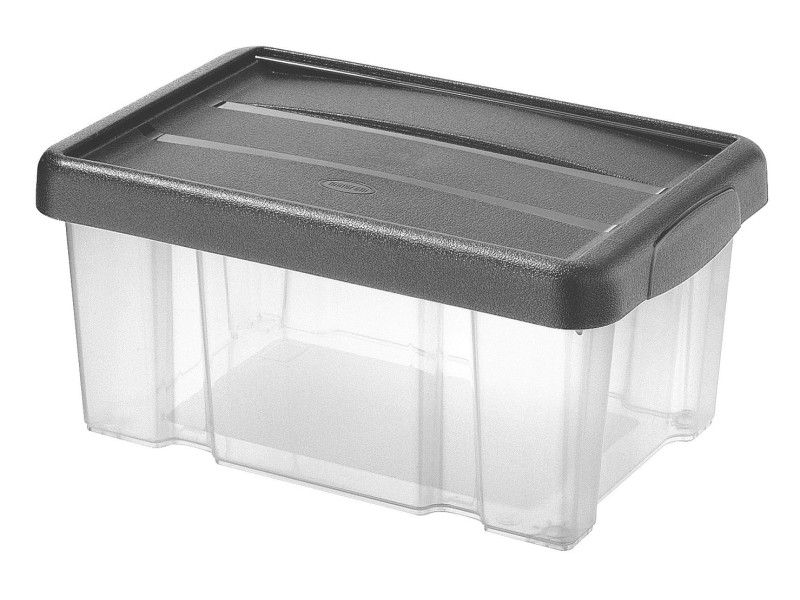 Tontarelli Box PUZZLE s víkem 14 l transparent/grafit, 40,3 x 28,6 x 19 ...