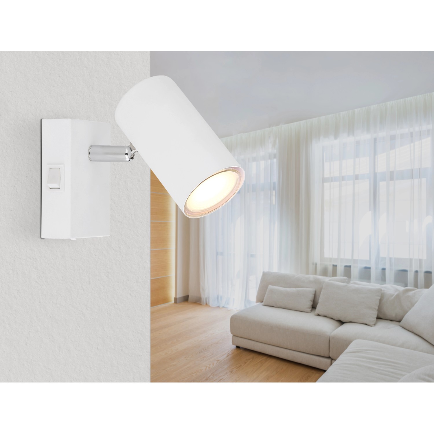 GLOBO 1bodové svítidlo ROBBY bílá/chrom GU10 25W 70 x 100 x 120 mm nakoupit u OBI