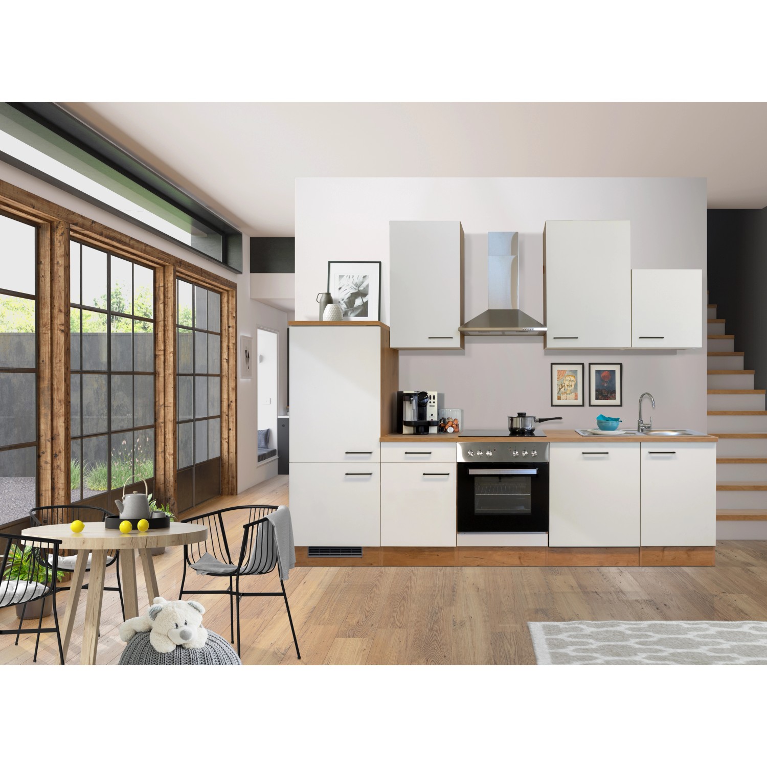 Flex-Well Kuchyně Vintea 280 cm/typ 3-lednice/trouba/varná deska/digestoř/myčka nakoupit u OBI