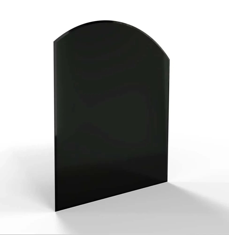 HS Flamingo Sklo pod kamna oblouk R725, černé, 1000 x 1200 x 6 mm ...