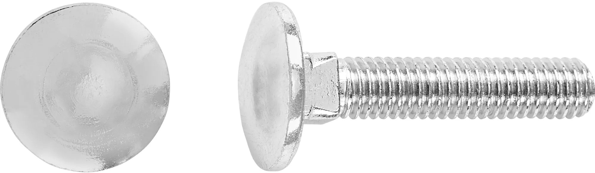 Vratový šroub M5 x 25 mm plný závit bíle pozinkovaný, 100 ks