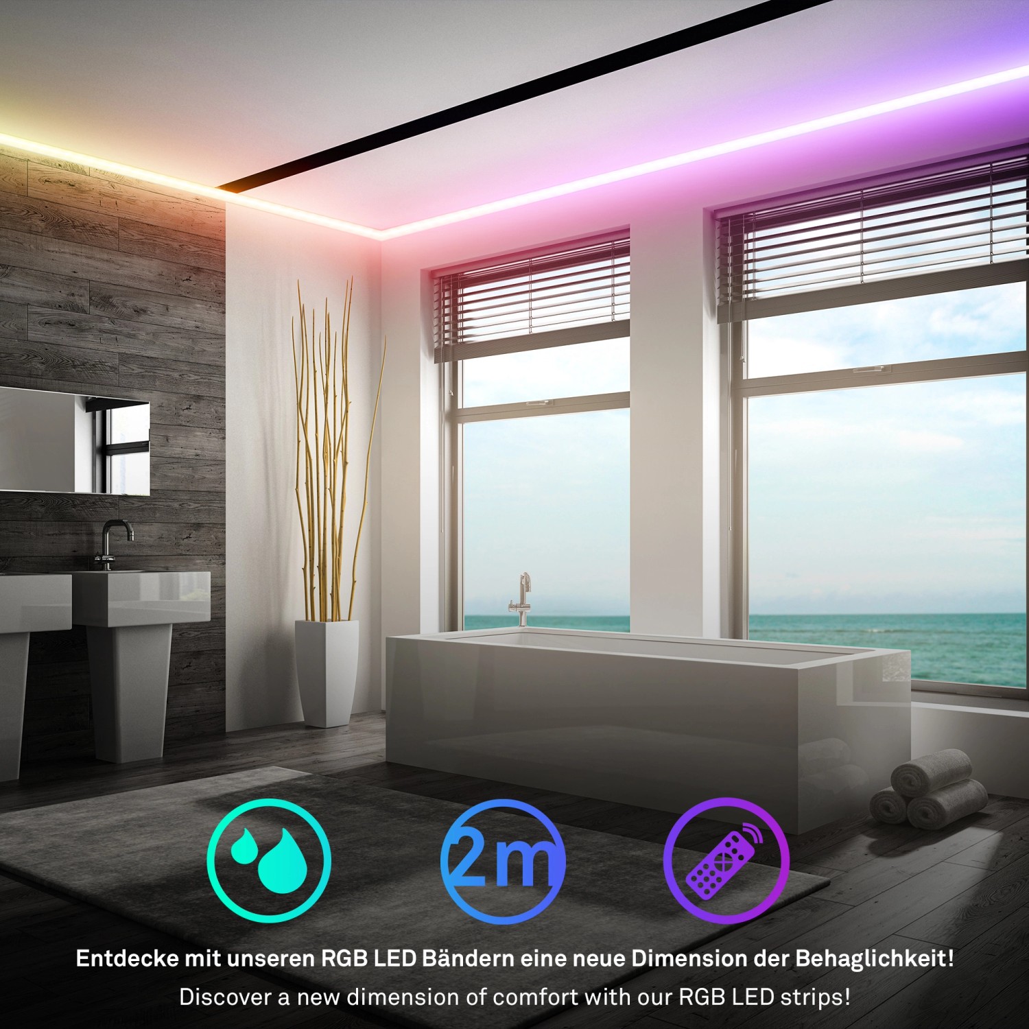 Briloner LED pásek samolepicí IP44, RGBW, základní sada, 2 m nakoupit u OBI