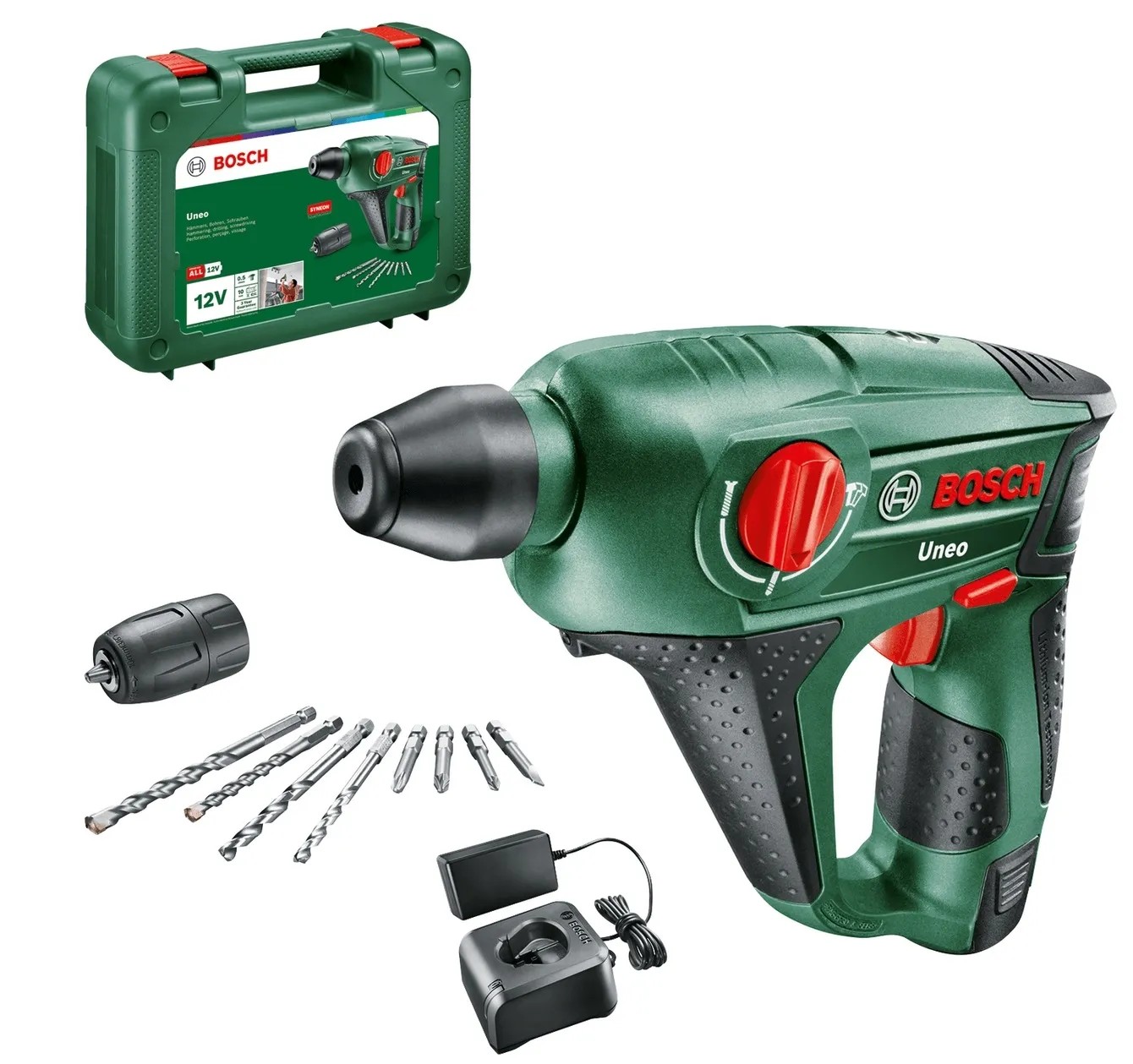 Bosch Akumulátorové vrtací kladivo Uneo + 1x2,0 Ah + nabíječka nakoupit ...