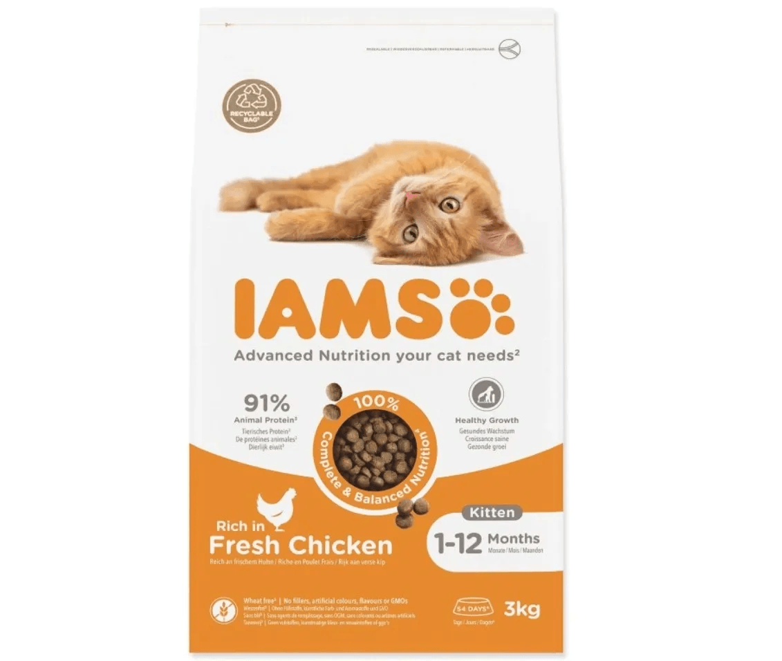 IAMS Granule pro kočky KITTEN 1-12 měsíců s čerstvým kuřecím 3 kg ...