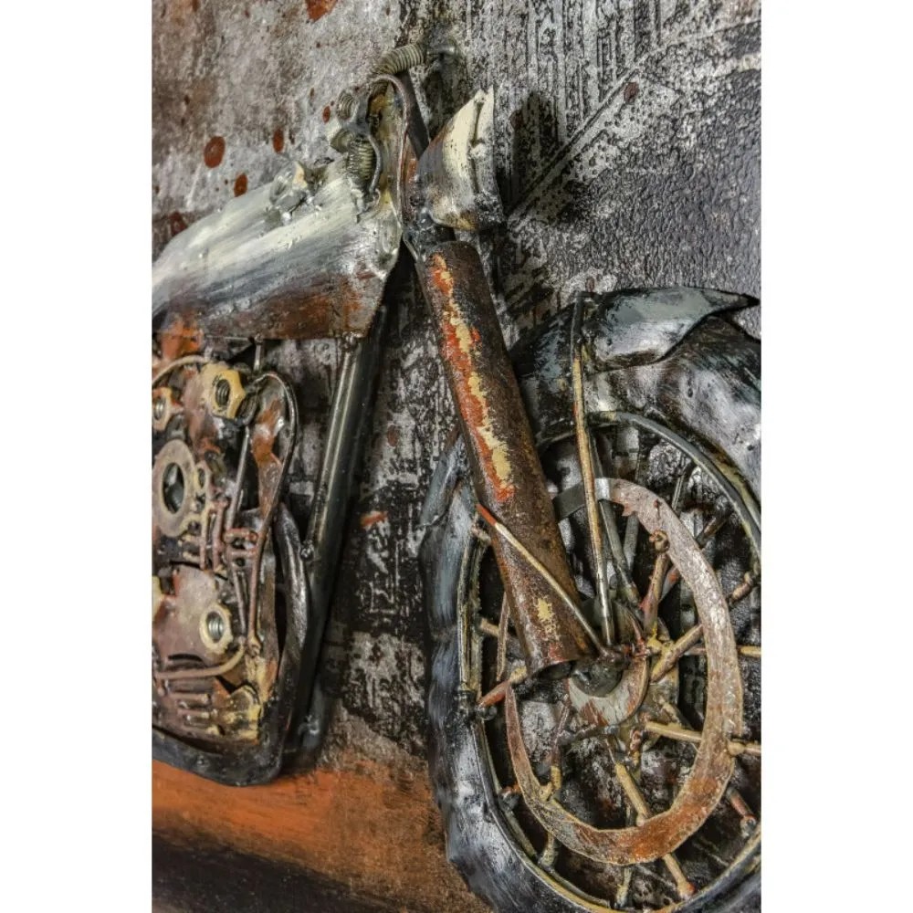 FALC Kovový obraz 3D motorka černá/červená, 40 x 60 cm