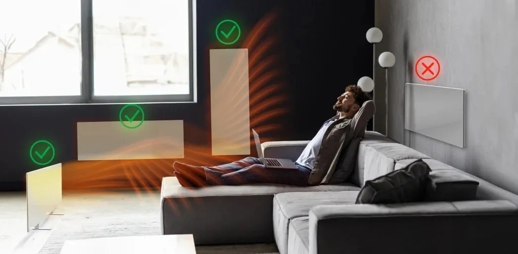AENO Smart topení LED Premium Eco GH5s infrared + konvekce, 700W, šedá
