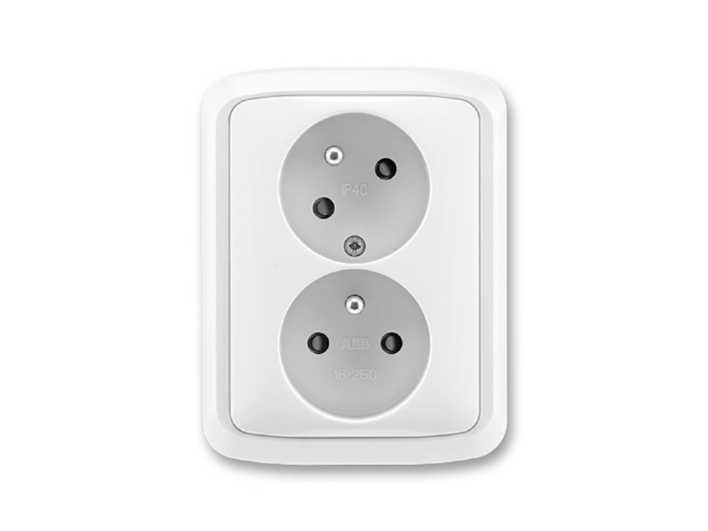 ABB 2násobná zásuvka TANGO 5513A-W02357 B bílá 44 x 175 x 94 mm ...