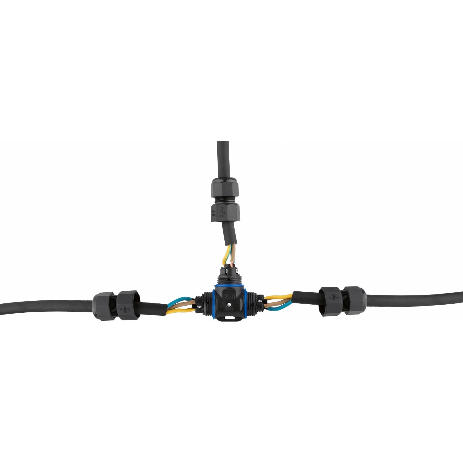 Vodotěsná kabelová spojka "T", IP68, 3x 0,75-1,5 mm2, 250V/16A nakoupit ...