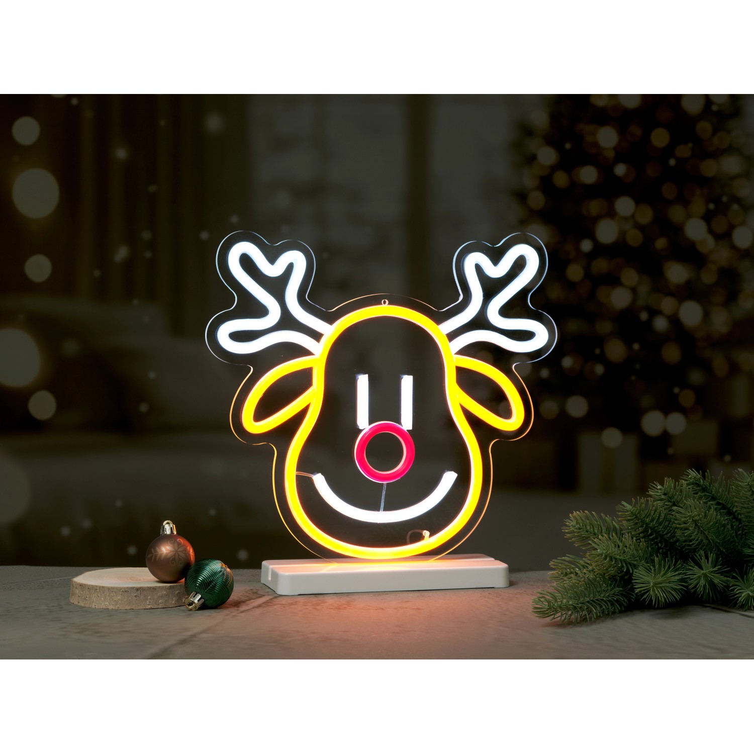 LED vánoční dekorace - sob, 252 LED vícebarevné neonové, IP20, 28 x 30 ...