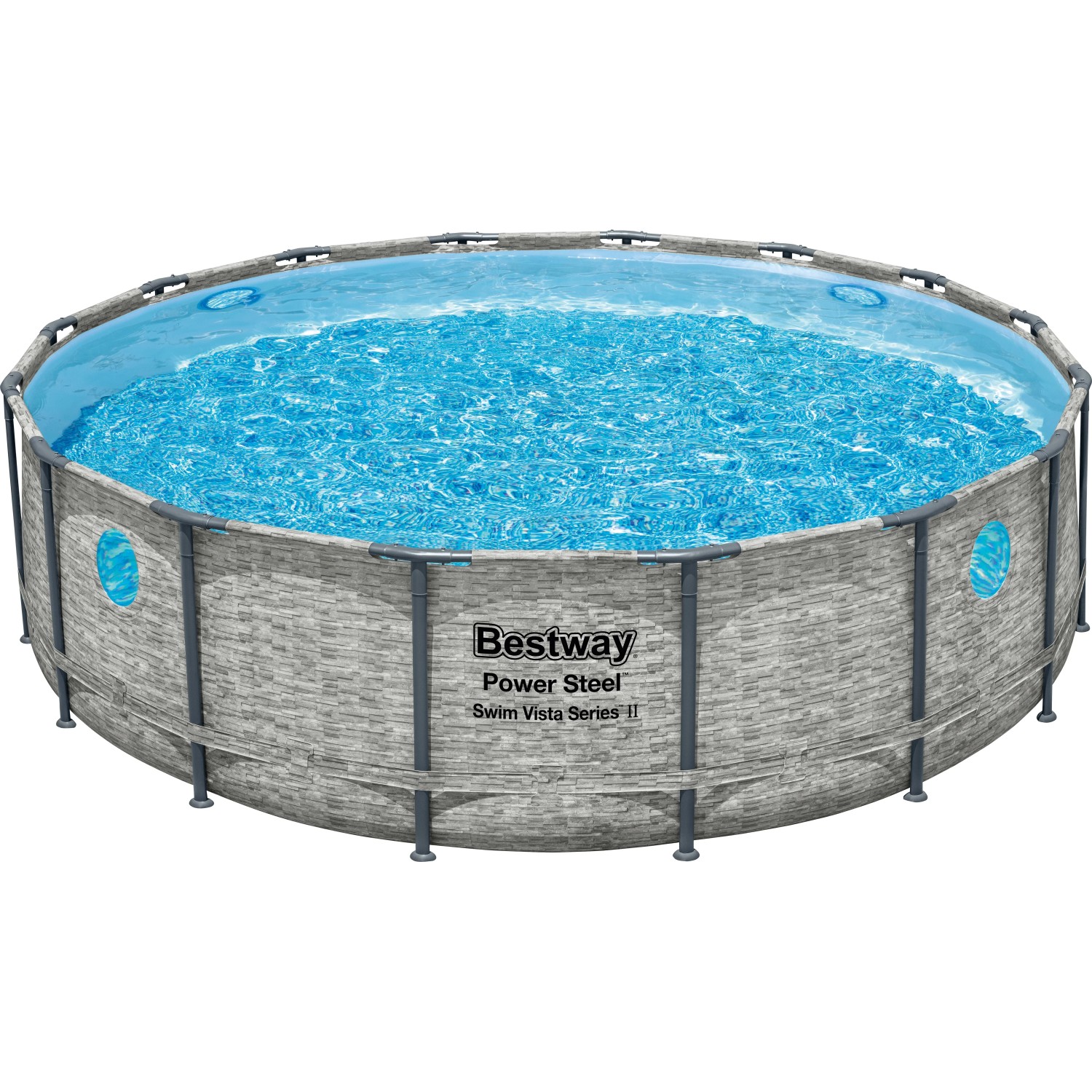 Bestway Bazén Power Steel SwimVista čerpadlo kartuše schůdky kámen. pr ...
