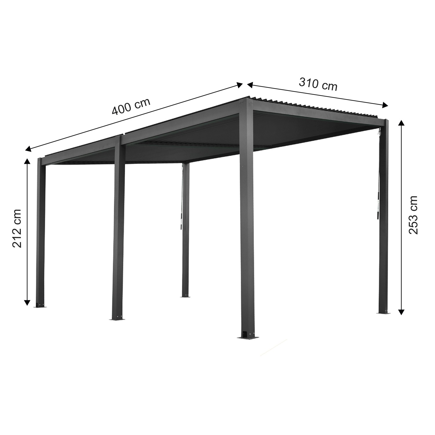 Floraworld Pergola, lamelová střecha, antracitová, 400 x 310 cm ...