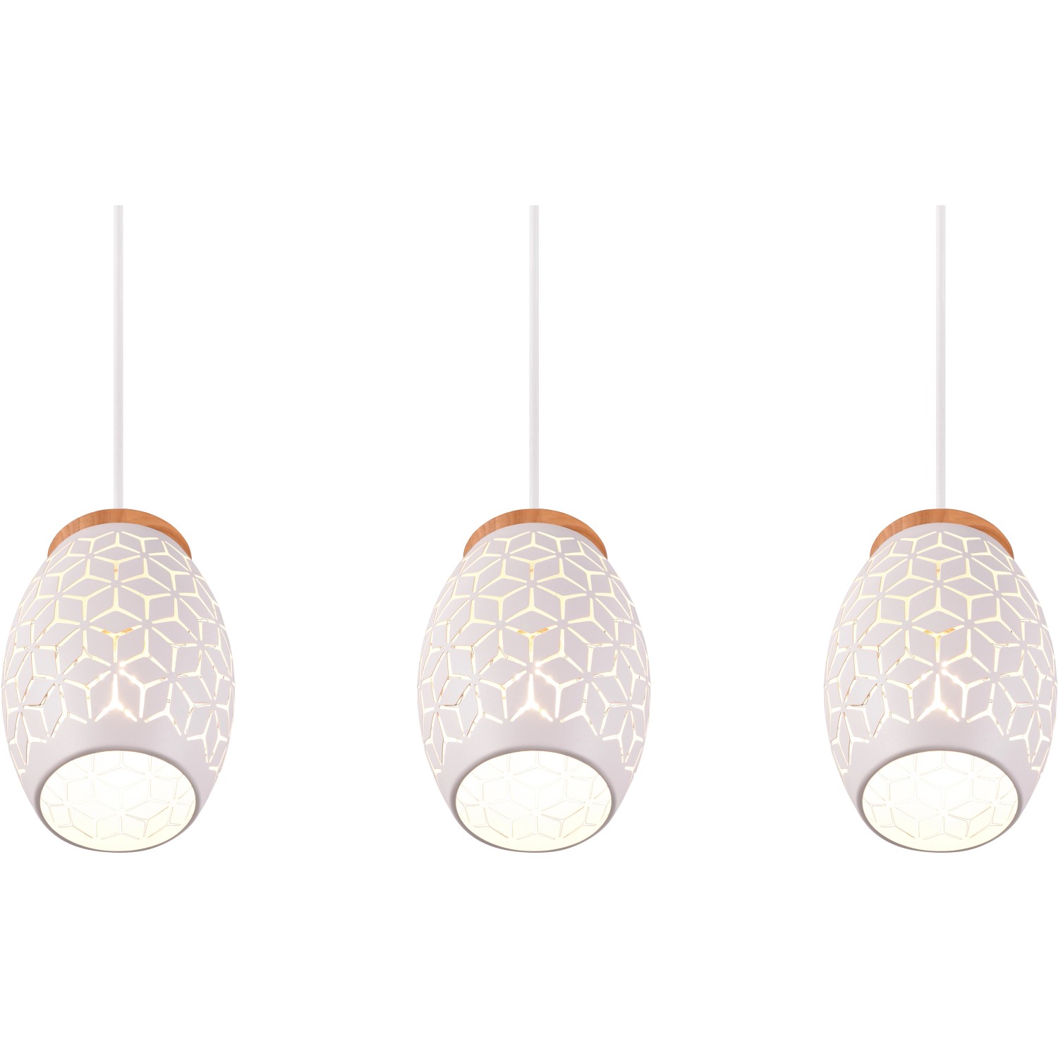 REALITY Závěsné svítidlo BIDAR bílé matné 3 x E27 max. 28 W, 71 x 150 x ...