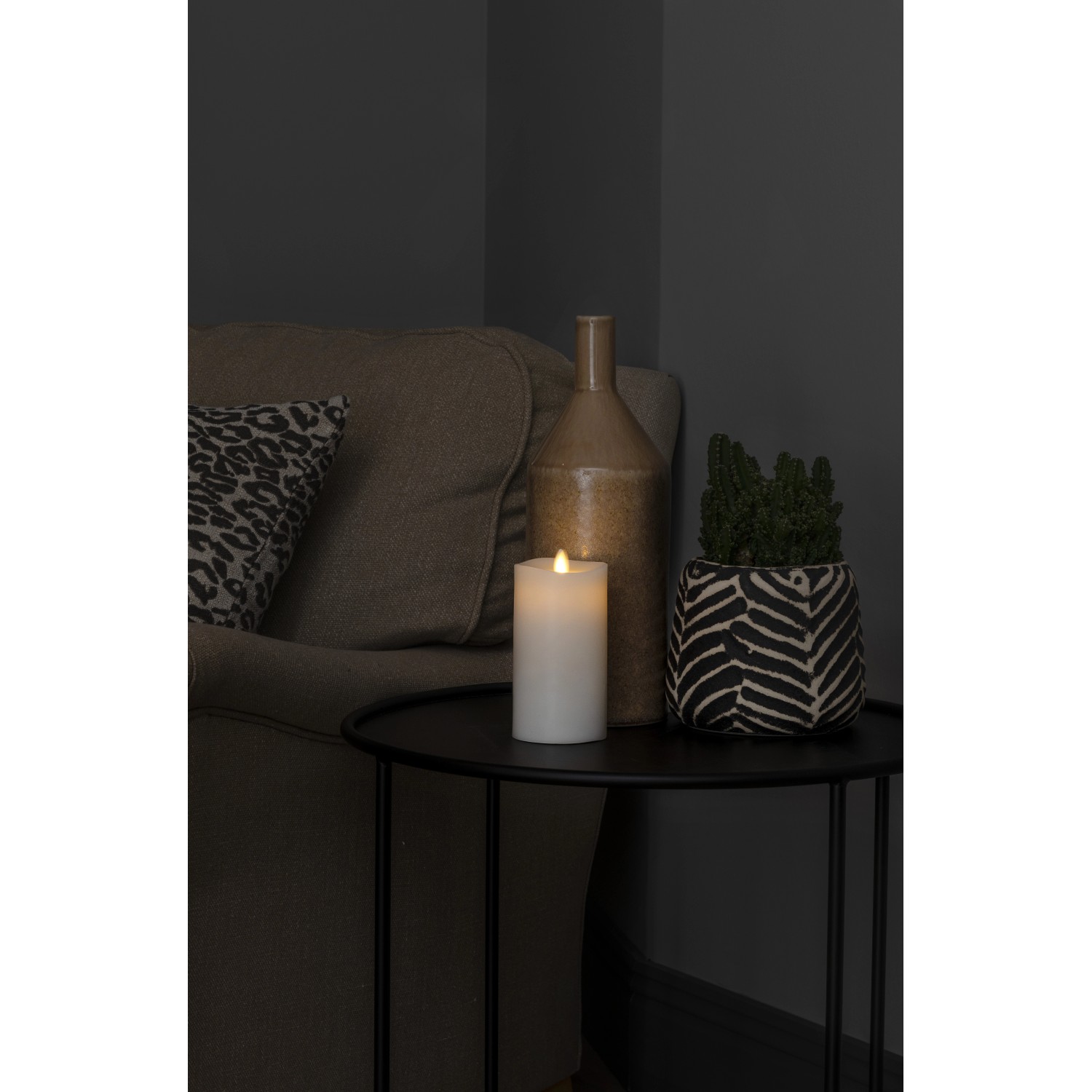 Konstsmide LED svíčka z pravého vosku 3D plamen, pr. 7,6 x 14 cm ...