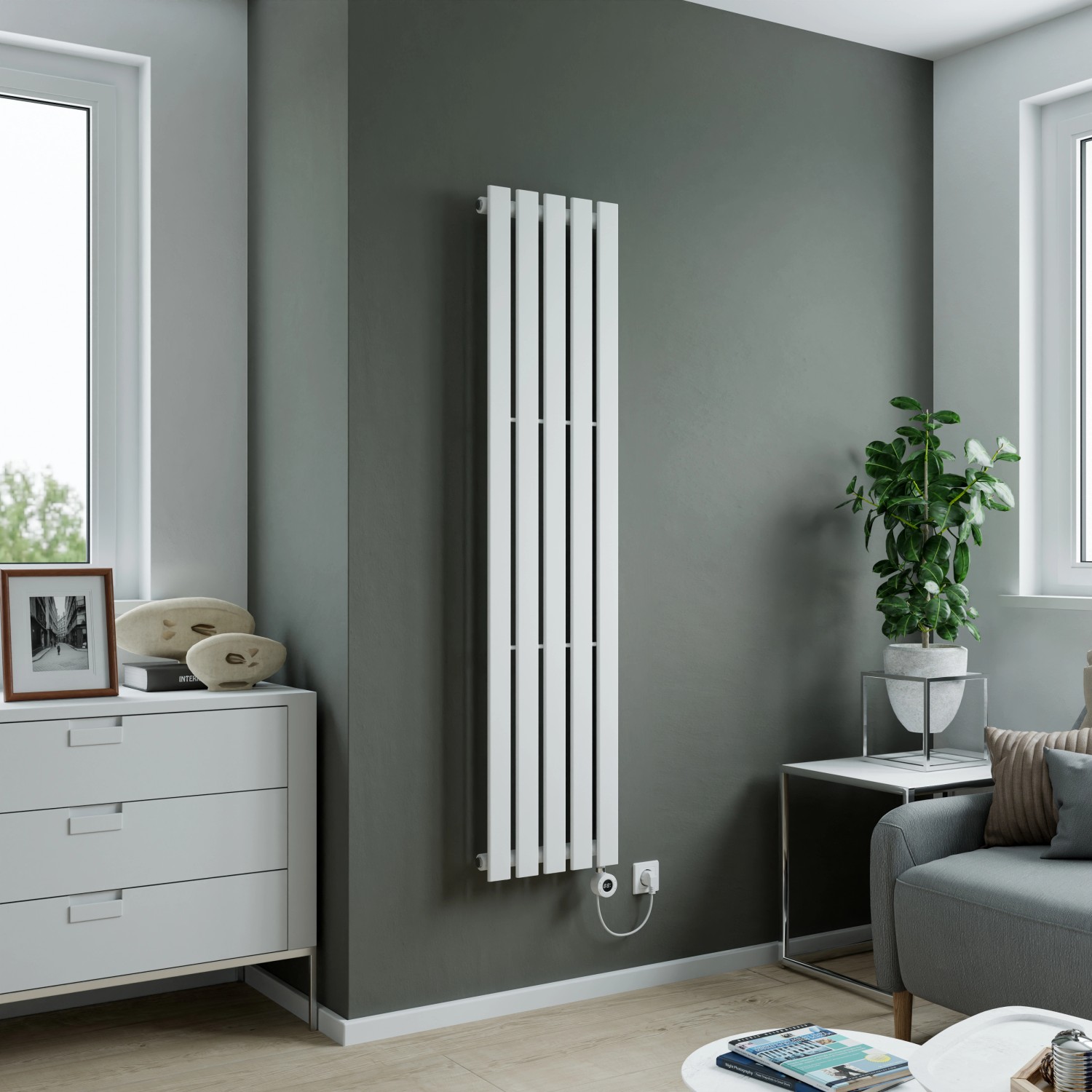 Azur Elektrický koupelnový radiátor Stacy Typ 6.1, 700 W, bílá, 160 x ...