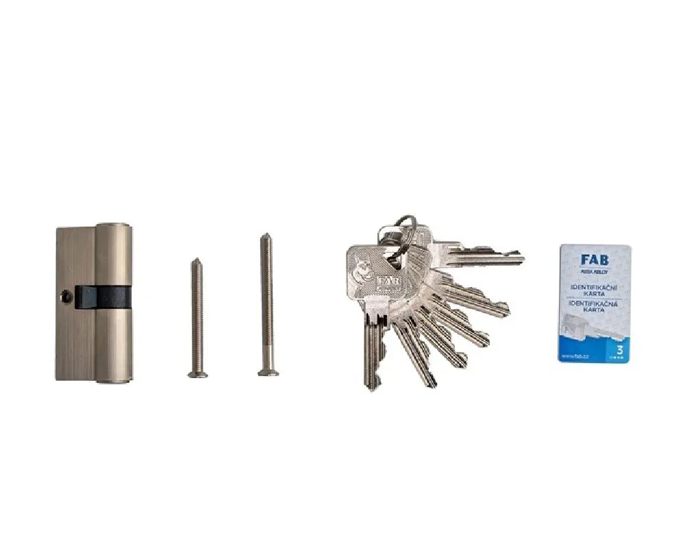 FAB Cylindrická vložka FAB3HOME 30/35, RC3/BT3, 6 klíčů, satén nikl ...