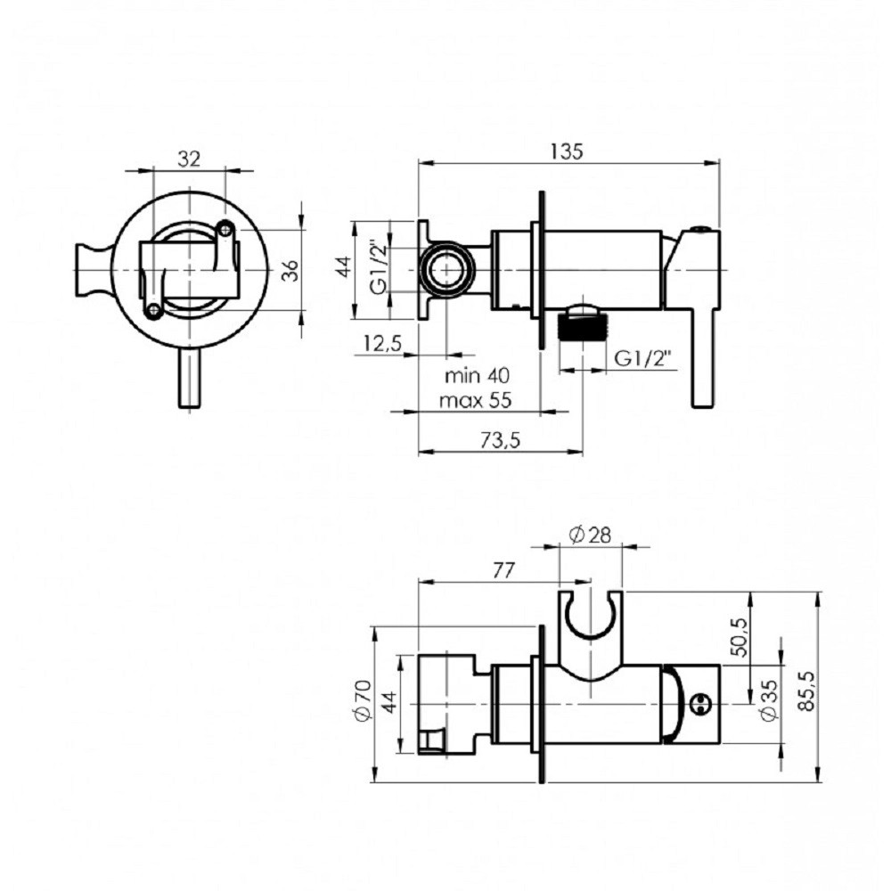 Rubineta Bidetová Baterie Ultra U-30, chrom koupit v OBI