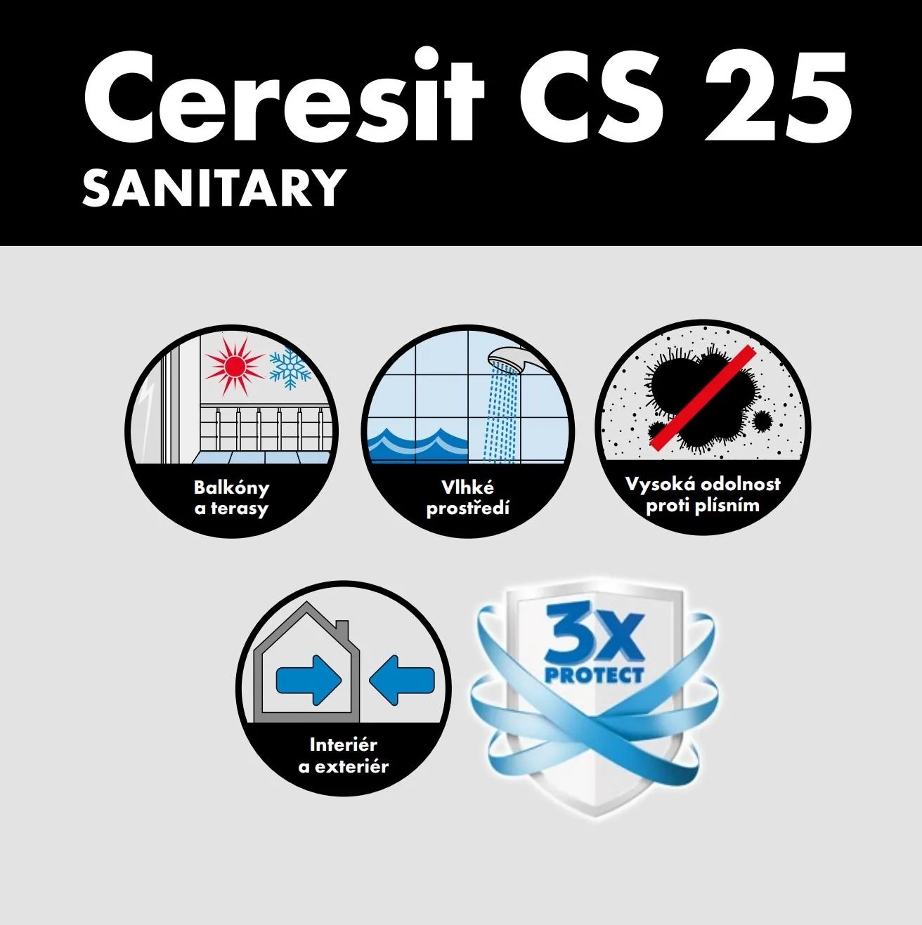 CERESIT CS 25 Sanitární silikon 18 Coal 280 ml