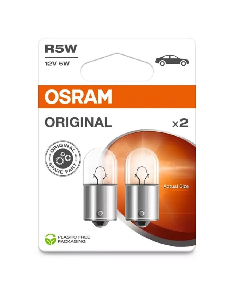 OSRAM Pomocná autožárovka Original s kovovou paticí R5W, 12V, 2 ks (BLI ...