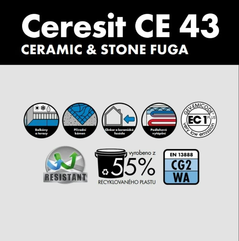Ceresit Flexibilní spárovací hmota CE 43 Grand Elit Bílá, 5 kg