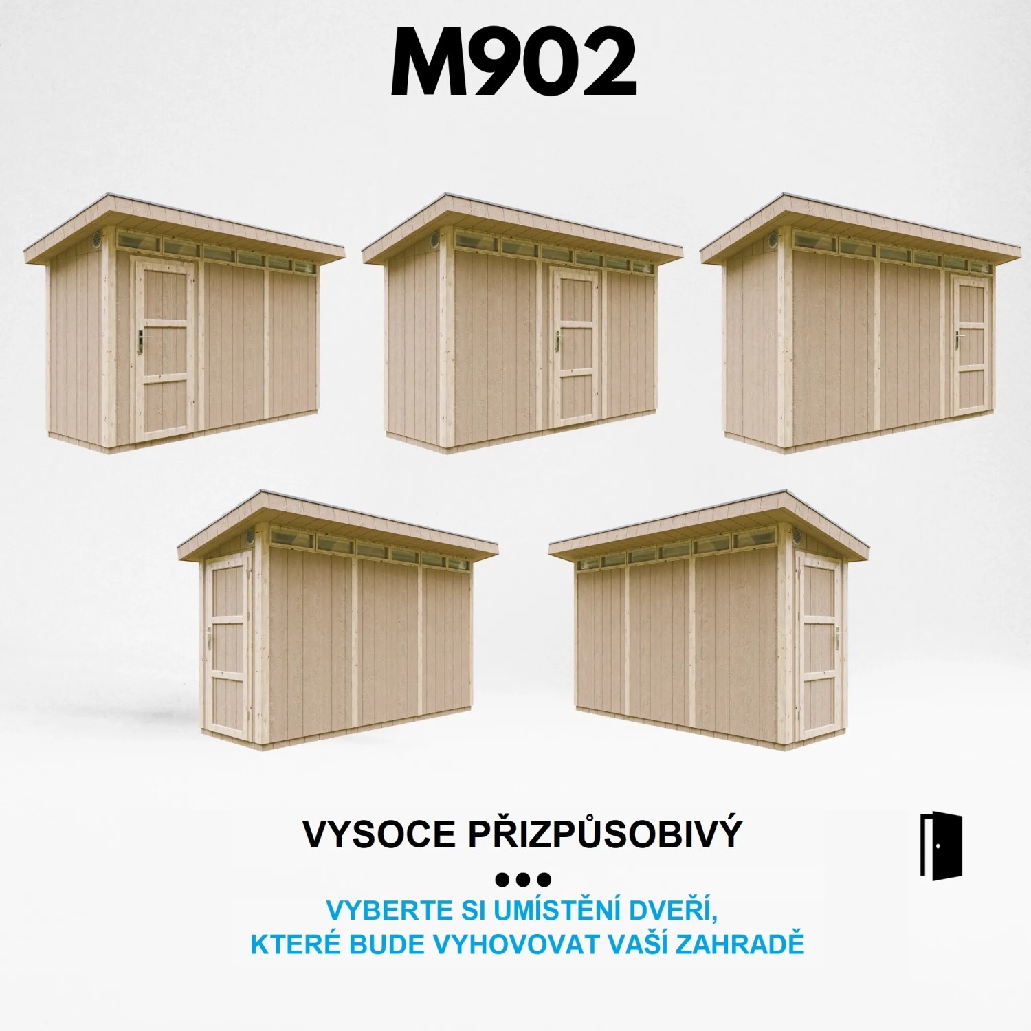 Timbela Dřevěný zahradní domek M902 plochá střecha, s podlahou, 161 x ...