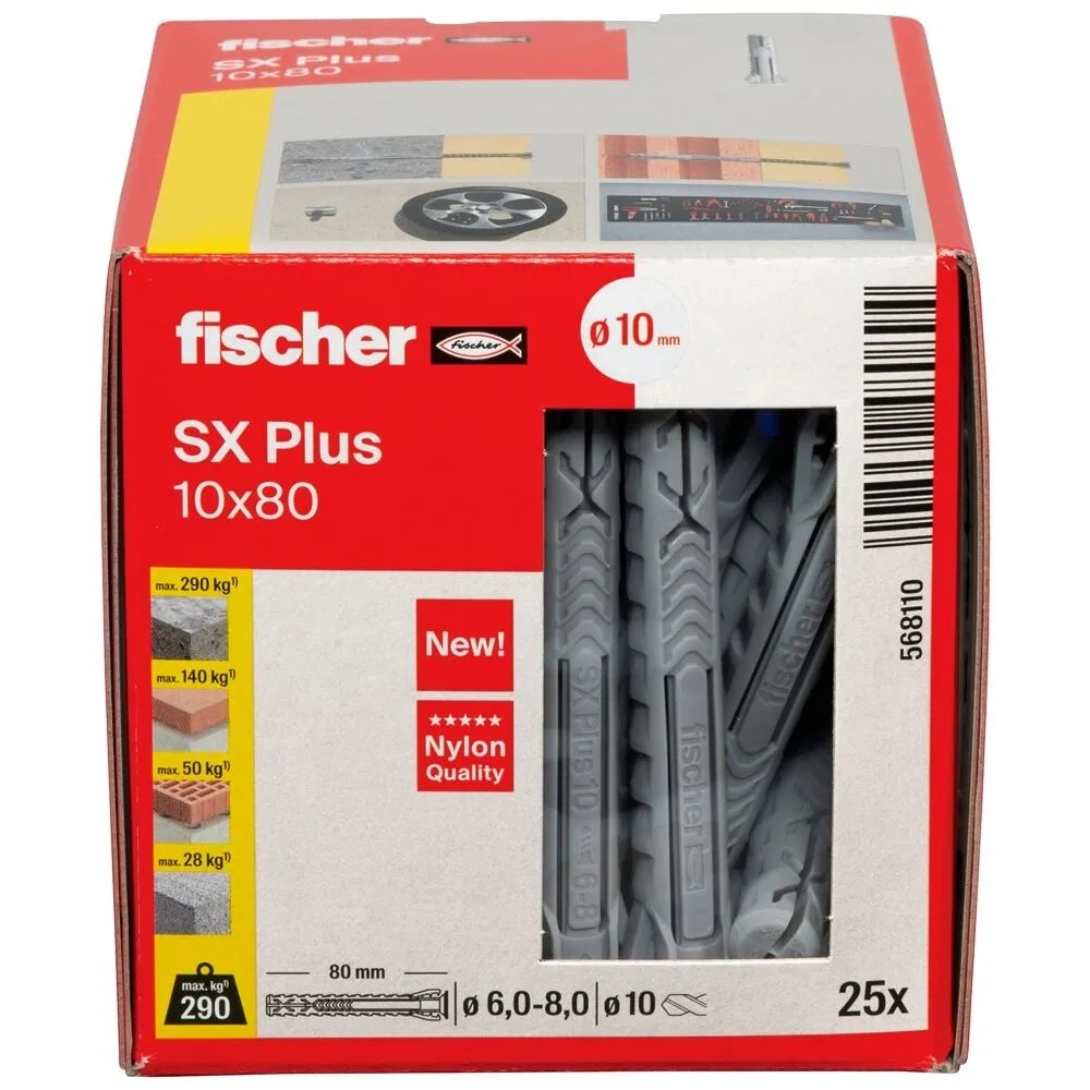 Fischer Rozpěrná hmoždinka SX Plus, 10 x 80 mm, 25 ks nakoupit u OBI