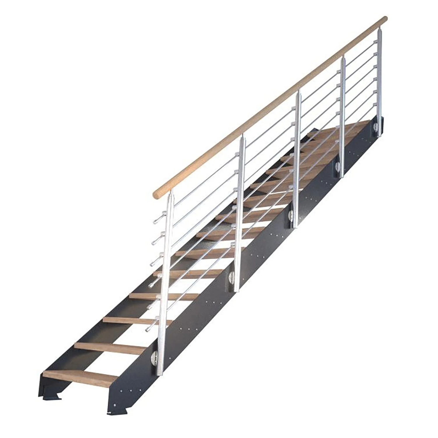 StarWood Kovové schody Kos 15 st. dub rustik olej. 87 cm design. zábr ...