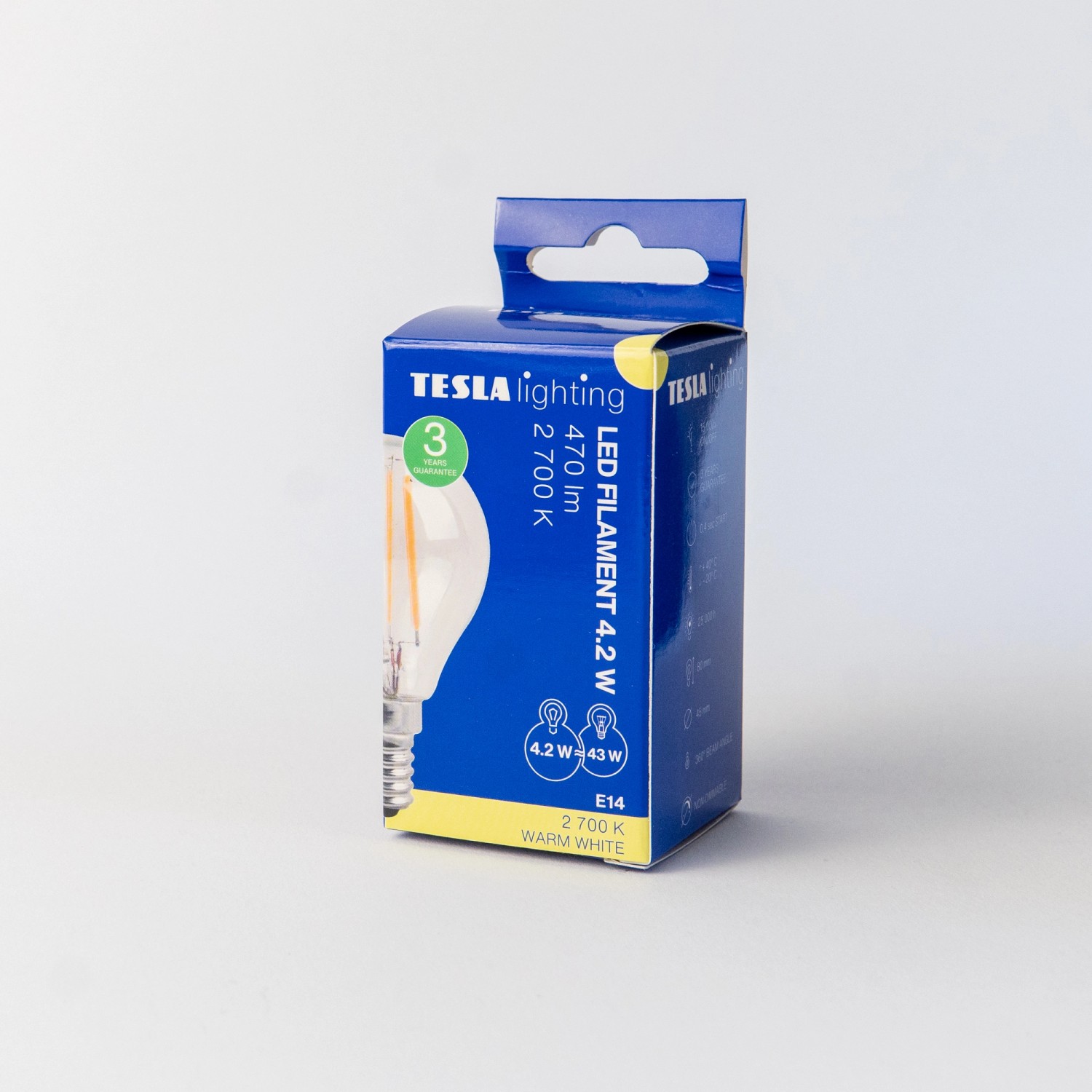 TESLA LED žárovka Filament Retro G45, E14, 4,2W, 230V, 470lm, 25 000h ...