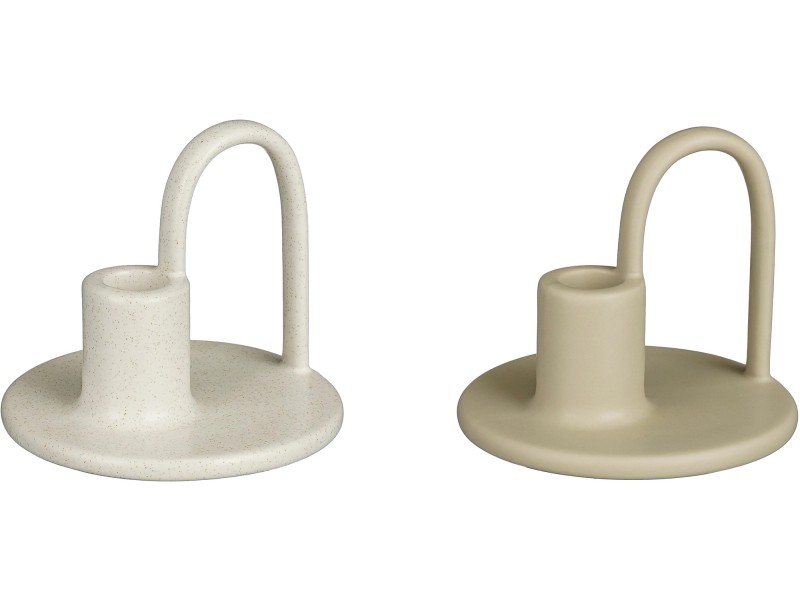 Mica Decorations Svícny, bílá/taupe, pr. 12 x 10 cm nakoupit u OBI