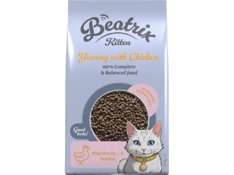 Beatrix Krmivo pro kočky Kitten s kuřecím, 10 kg