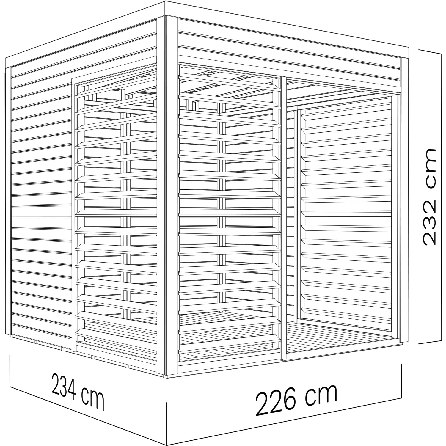 Bertilo Zahradní pavilon Lounge Modern 1, přírodní, 234 x 226 cm ...