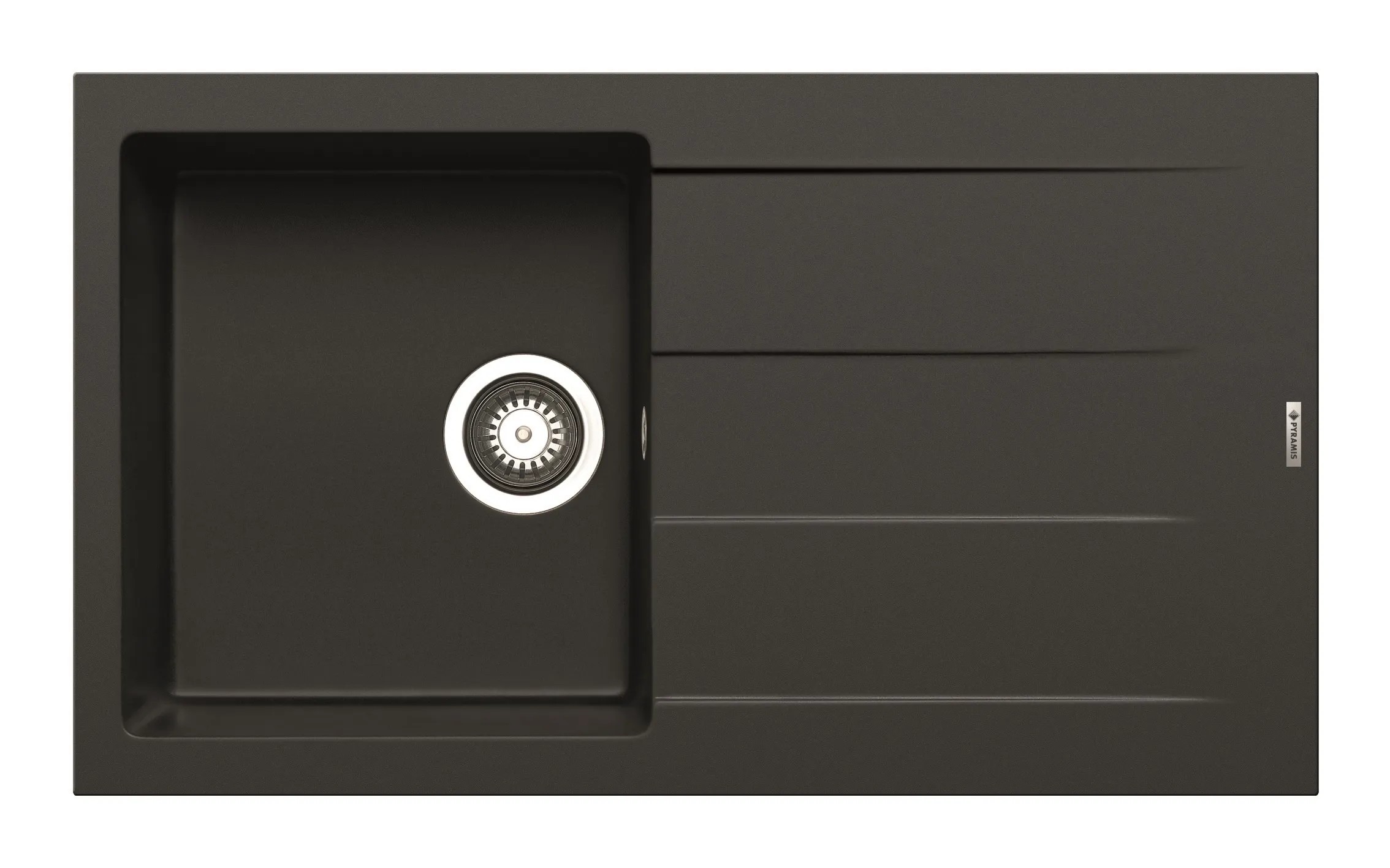 Pyramis Granitový dřez s odkapávačem Athlos 1B 1D, black, 86 x 50 cm ...
