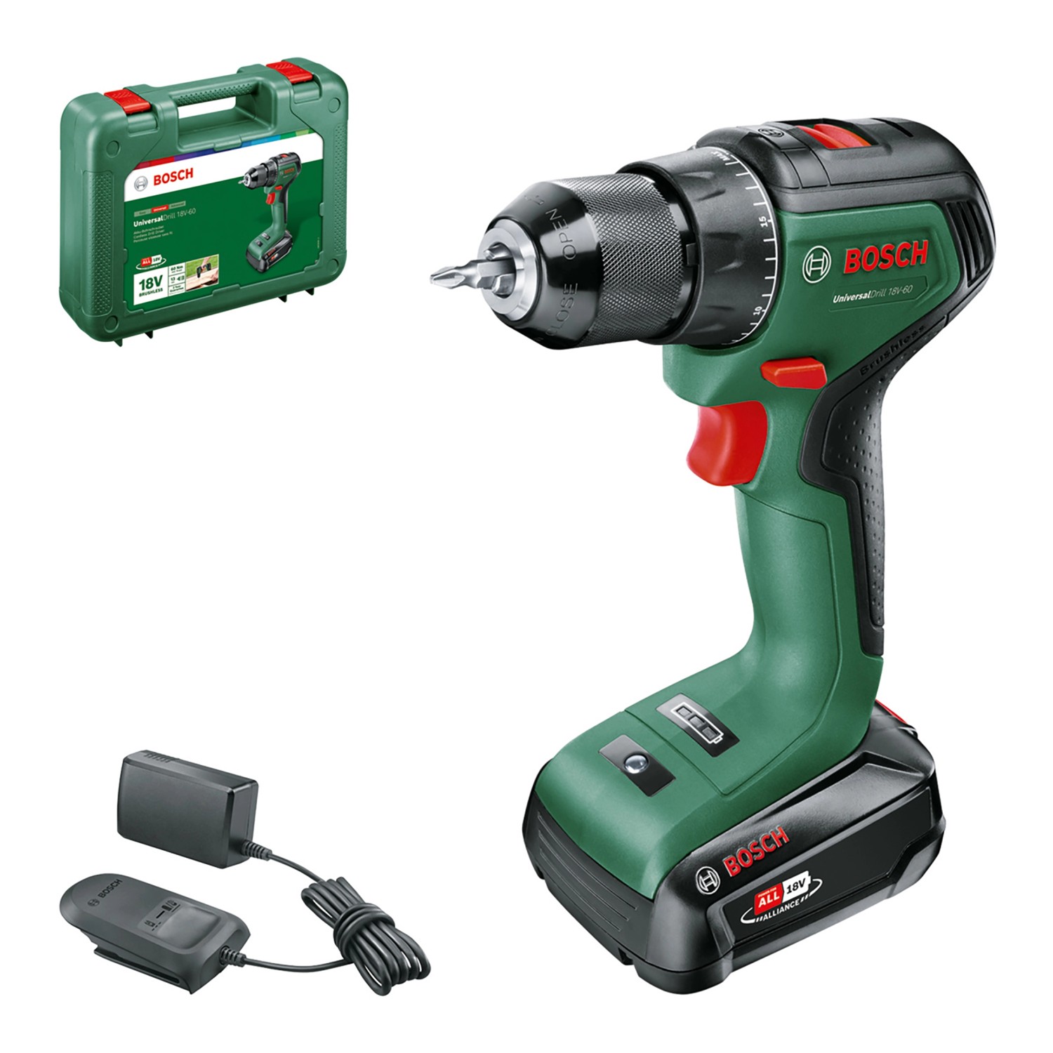 Bosch Aku šroubovák Universal Drill 18V-60, aku 1 x 2,0 Ah + AL18V-20 ...