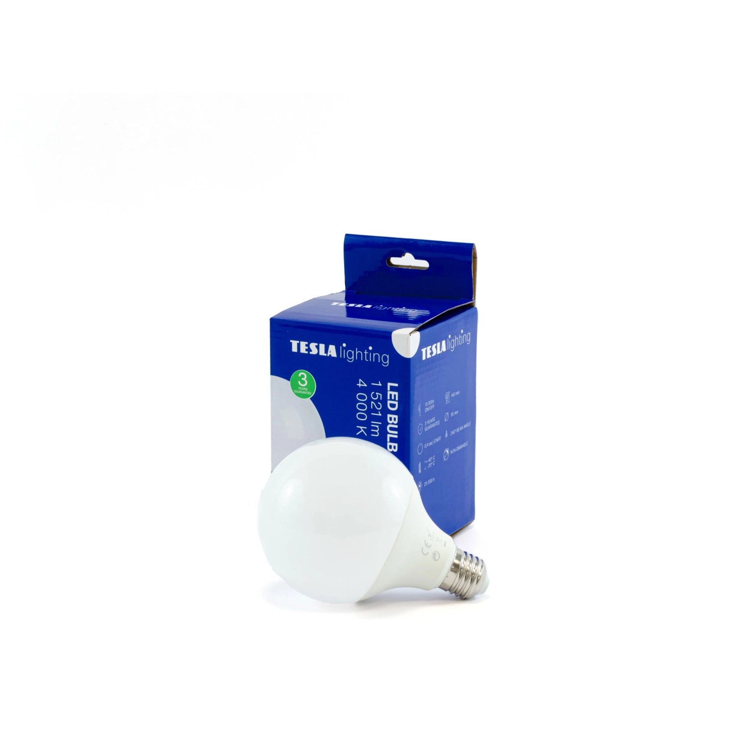 TESLA Lighting LED žárovka Globe E27, 15 W, 1450 lm, 4000 K