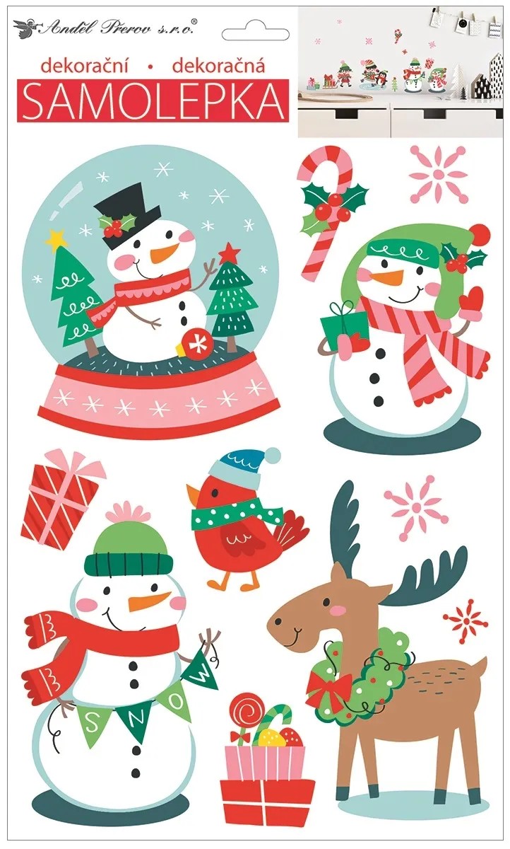 Samolepka dekorační 25 x 42 cm, sněhuláci nakoupit u OBI