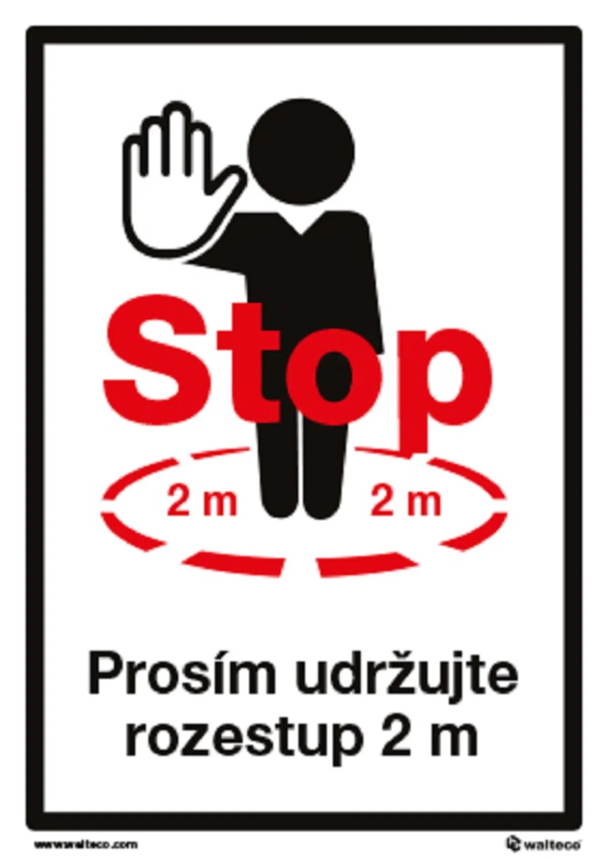 Samolepka STOP! Prosím udržujte rozestup nakoupit u OBI