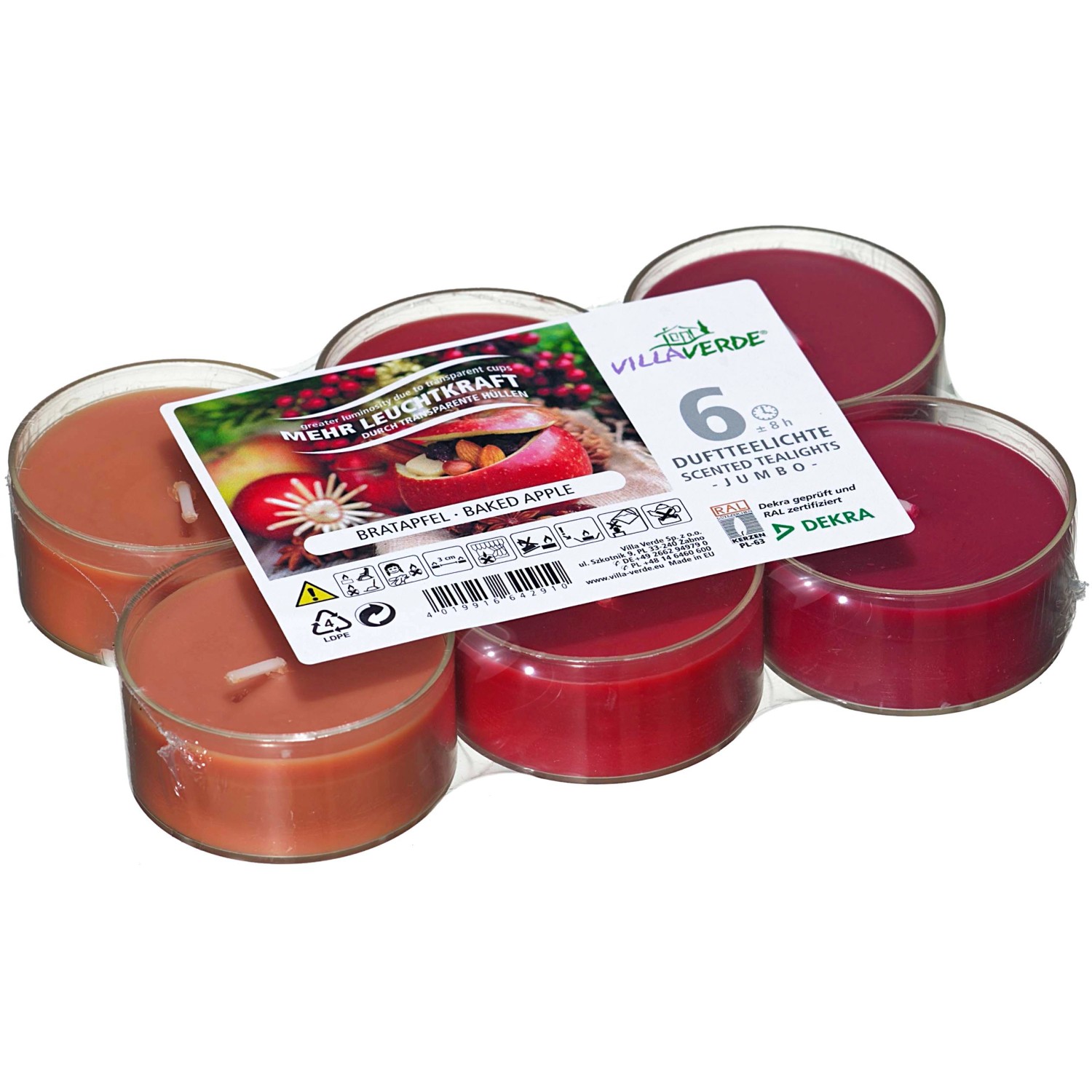 Villa Verde Vonné čajové svíčky Jumbo pečená jablka, 6 ks koupit v OBI