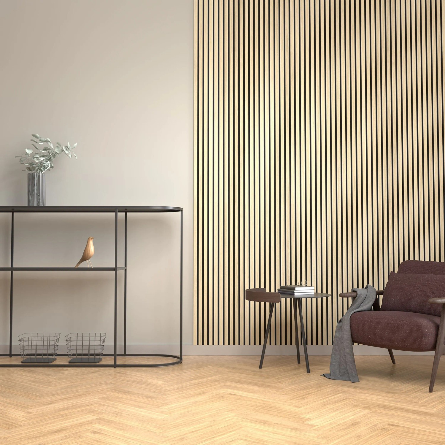 Denpanels Akustický panel ACU-Line MELAMIN dub sv. černá MDF černá plsť ...