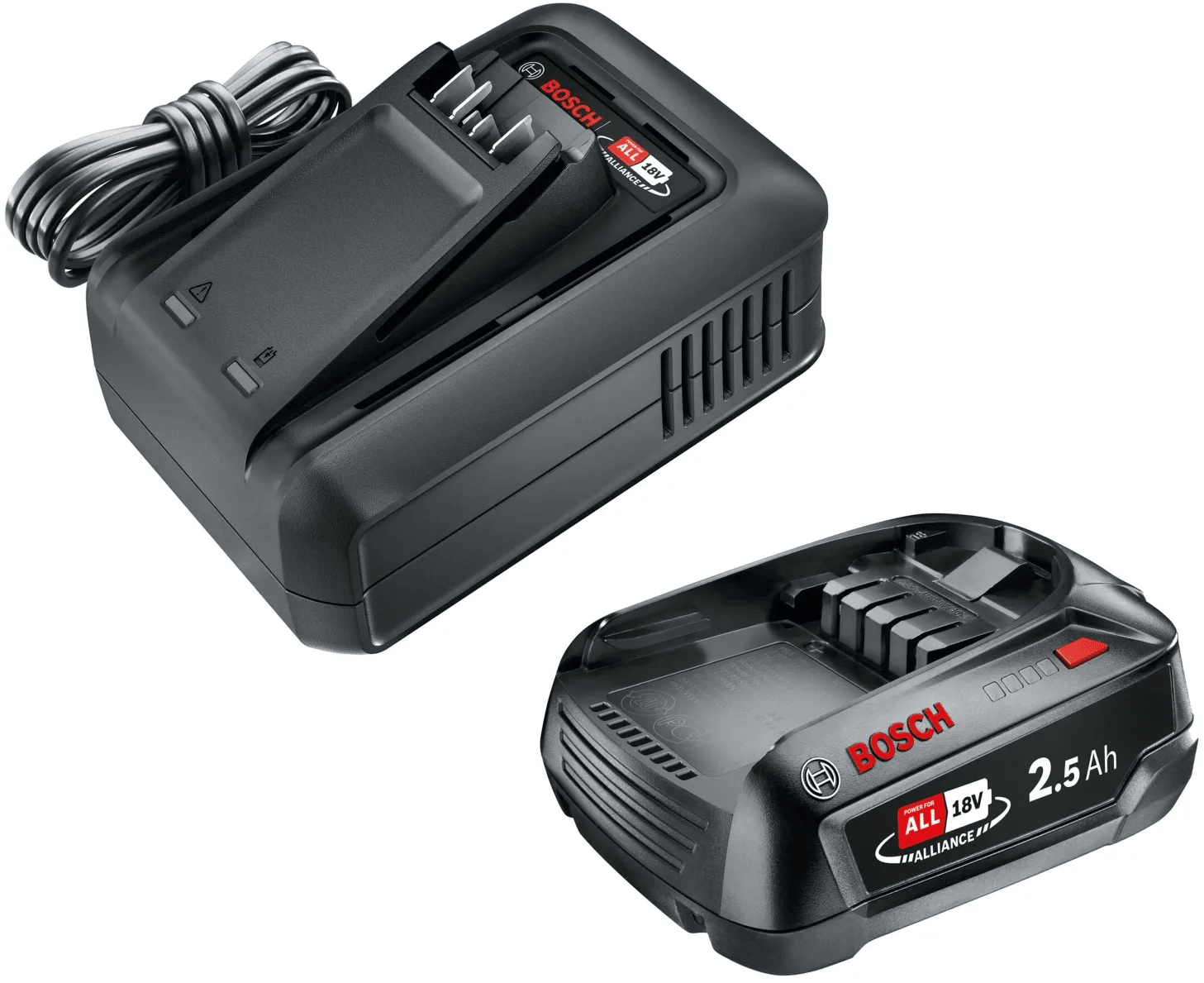 GARDENA/BOSCH Startovací Sada P4A QC AL18V-44 + 1x 2,5 Ah