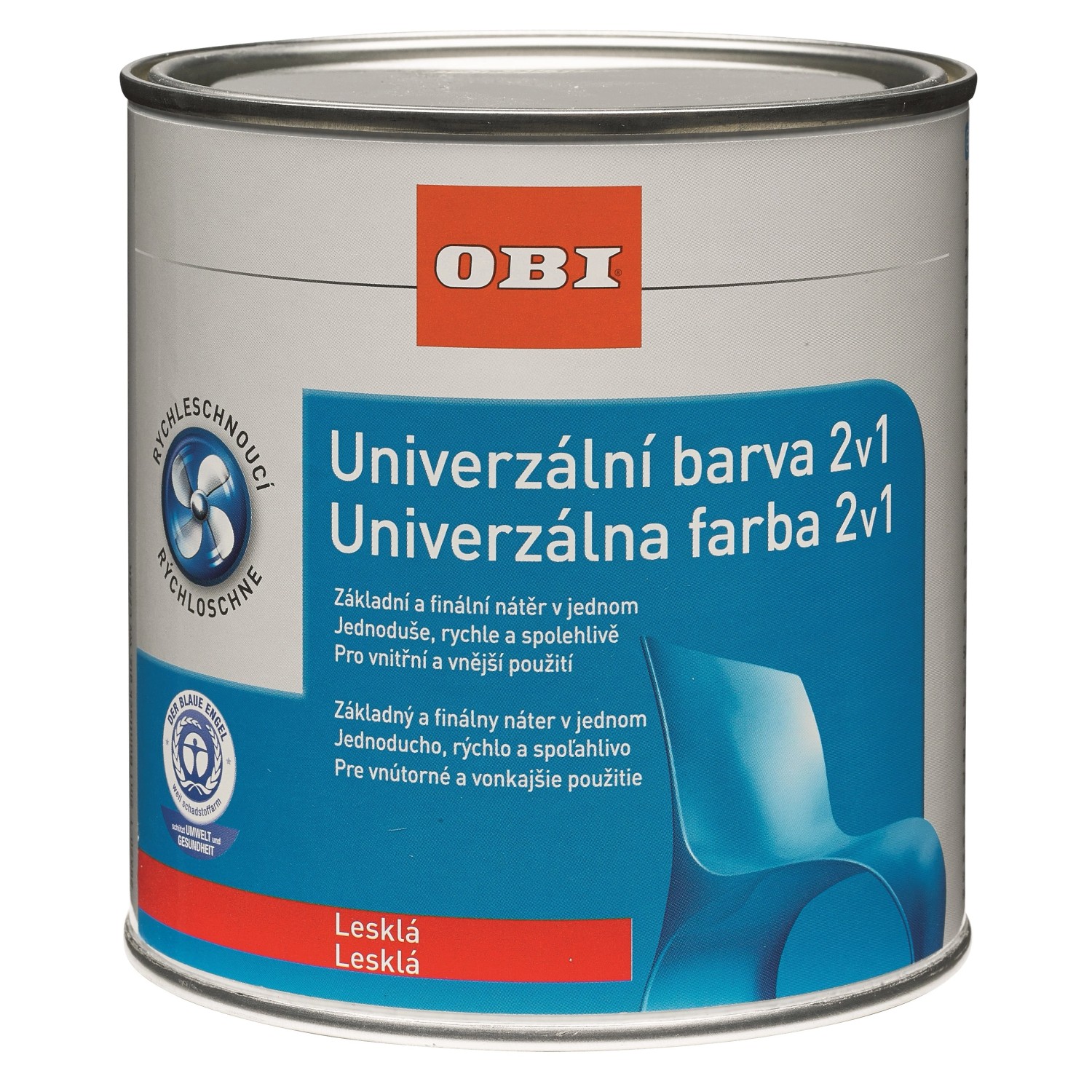 OBI Univerzální barva 2v1 lesklá ohnivě červená 500 ml koupit v OBI