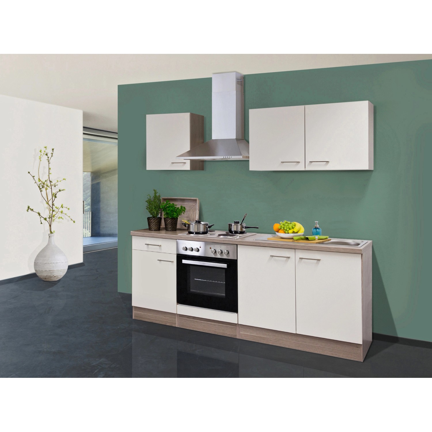 Flex-Well Kuchyně Eico 210 cm/typ 2 - trouba/varná deska/digestoř koupit v OBI