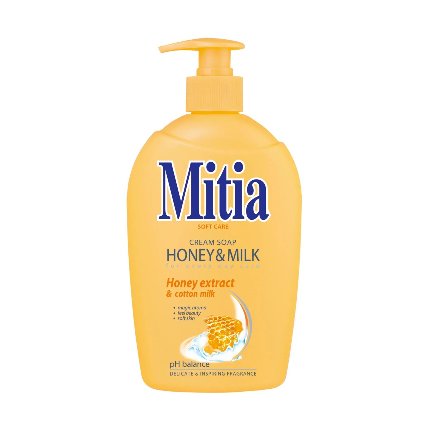 Mitia Tekuté mýdlo s dávkovačem Honey & Milk 500 ml