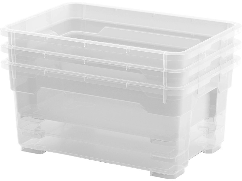 OBI Univerzální box Santos průhledný XS, 17 x 37 x 25,5 cm, 3 ks koupit ...